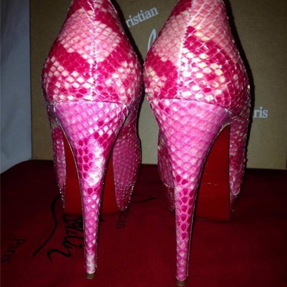 Christian Louboutin | Shoes | Christian Louboutin Lady Peep 5 Python ...